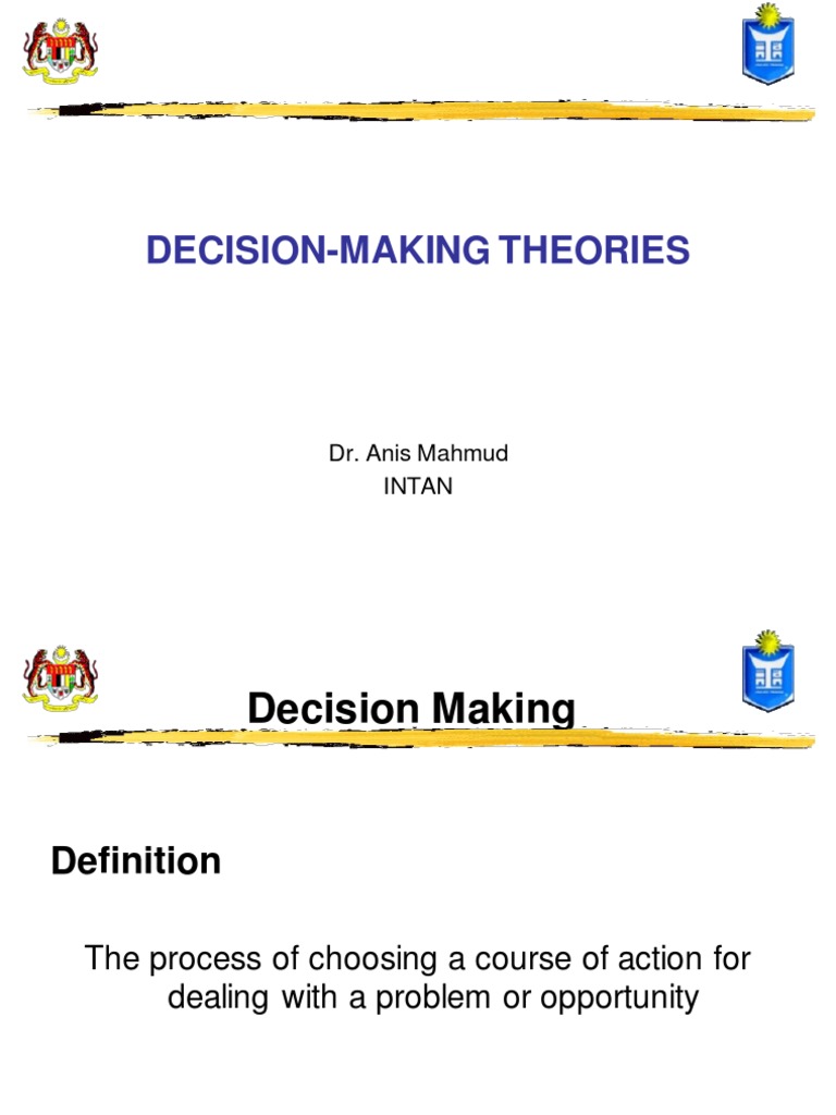 Decision Making Theories | PDF | Decision Theory | Decision Making
