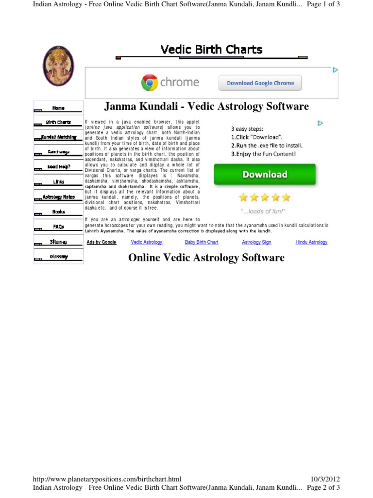 Birthchart HTML | PDF | Hindu Astrology | Horoscope