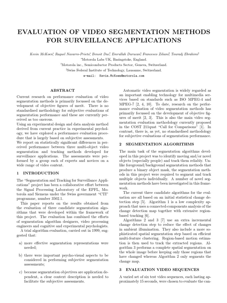Video Segmentation | PDF | Image Segmentation | Algorithms