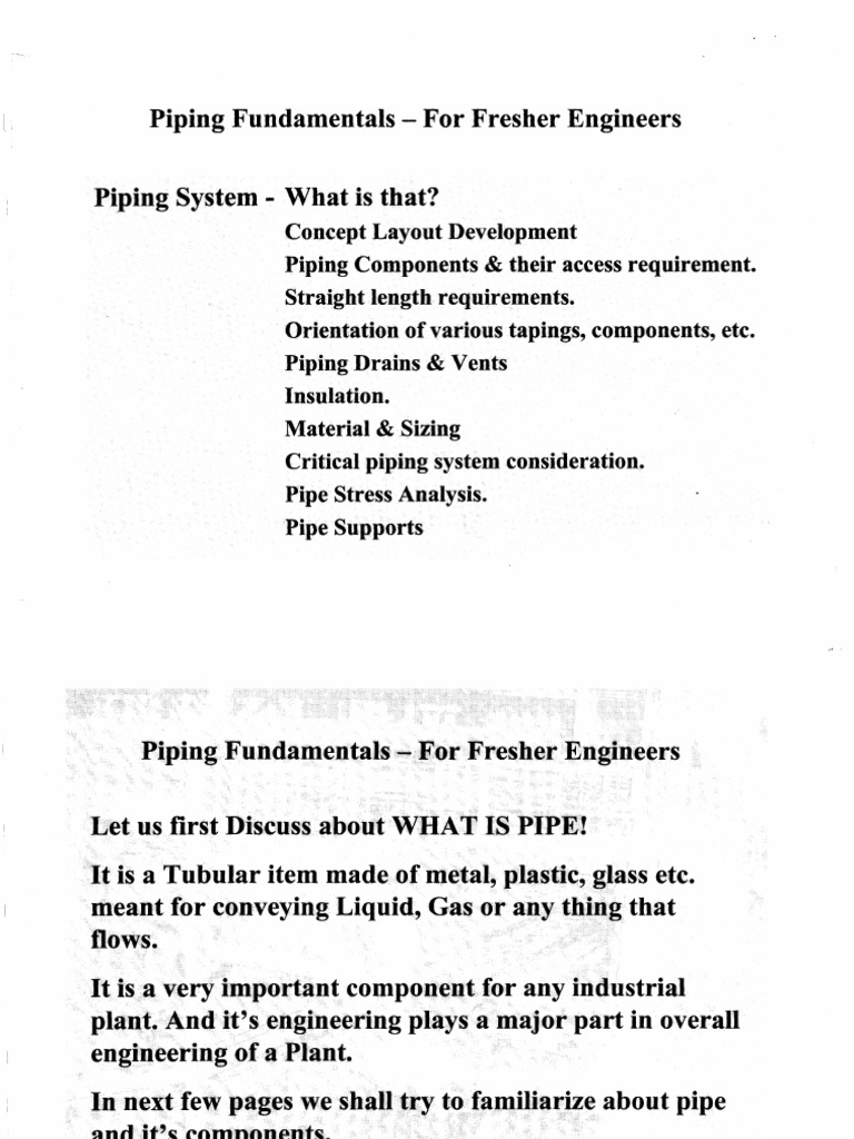Piping Fundamentals for Fresher Engineers: An Overview of Piping System ...