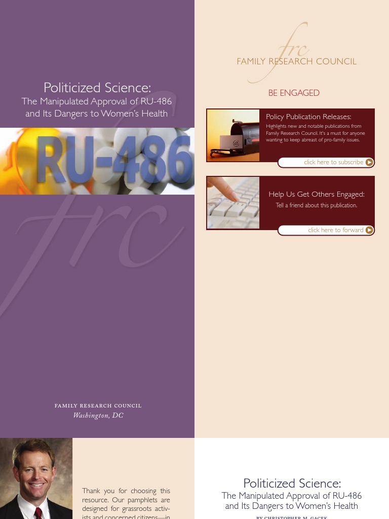Politicized Science The Manipulated Approval of RU-486 and Its Dangers ...