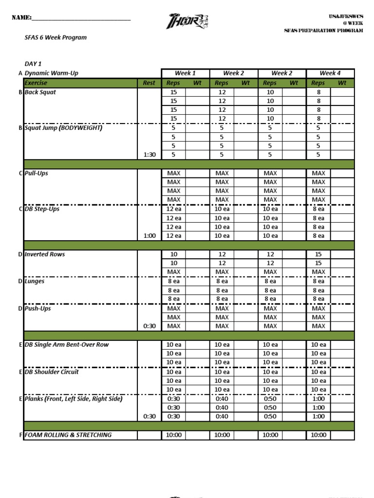 SFAS 6 Week Strength Training | Download Free PDF | Human Anatomy | Sports