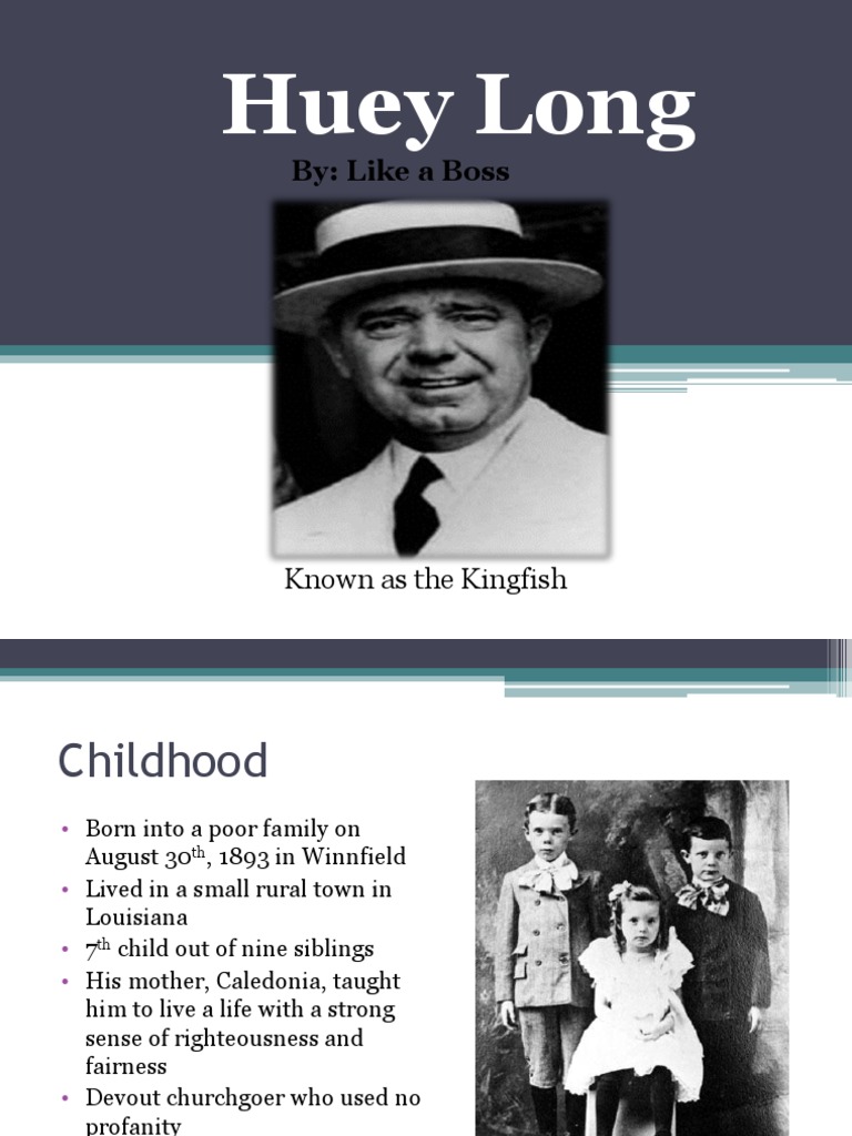 All The King's Men Character Comparison: Huey Long + Willie Stark | PDF ...