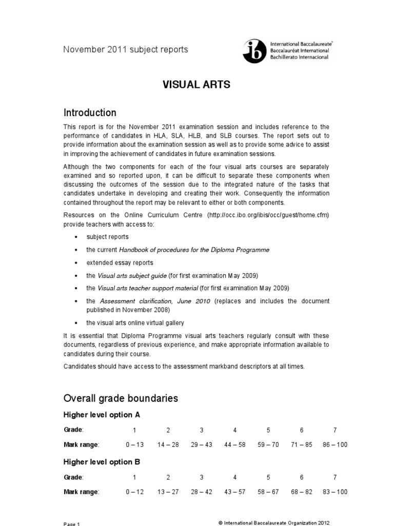 Visual Arts: November 2011 Subject Reports | PDF | Works Of Art | Mass ...