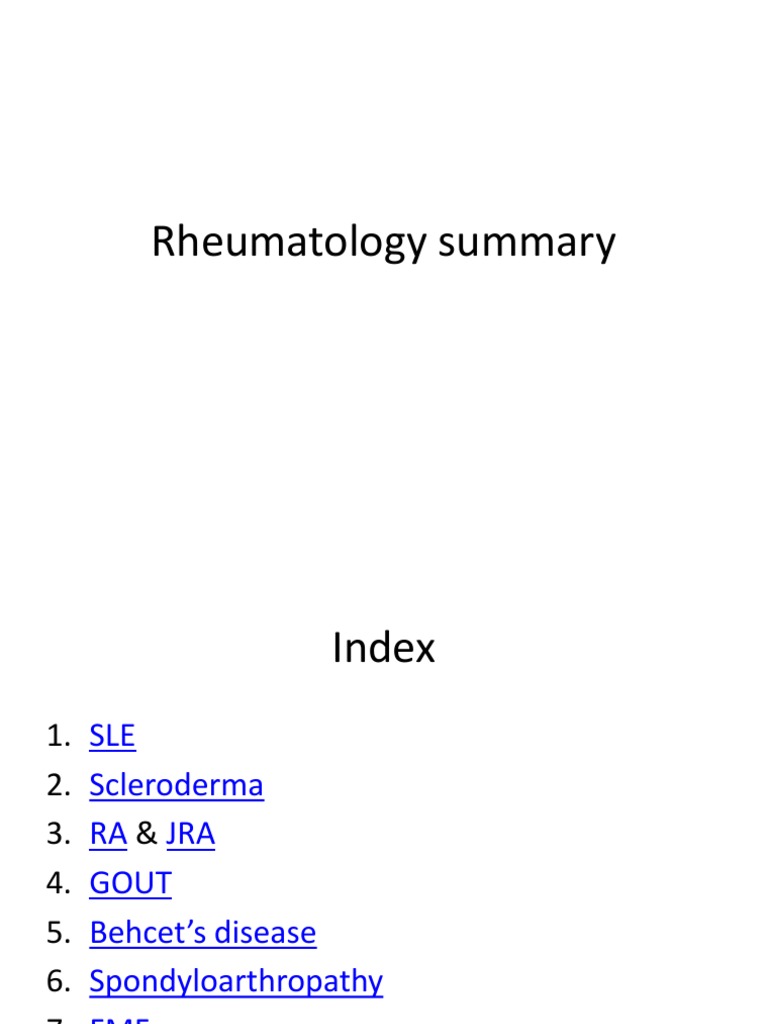 Rheumatology Pdf Gout Systemic Lupus Erythematosus