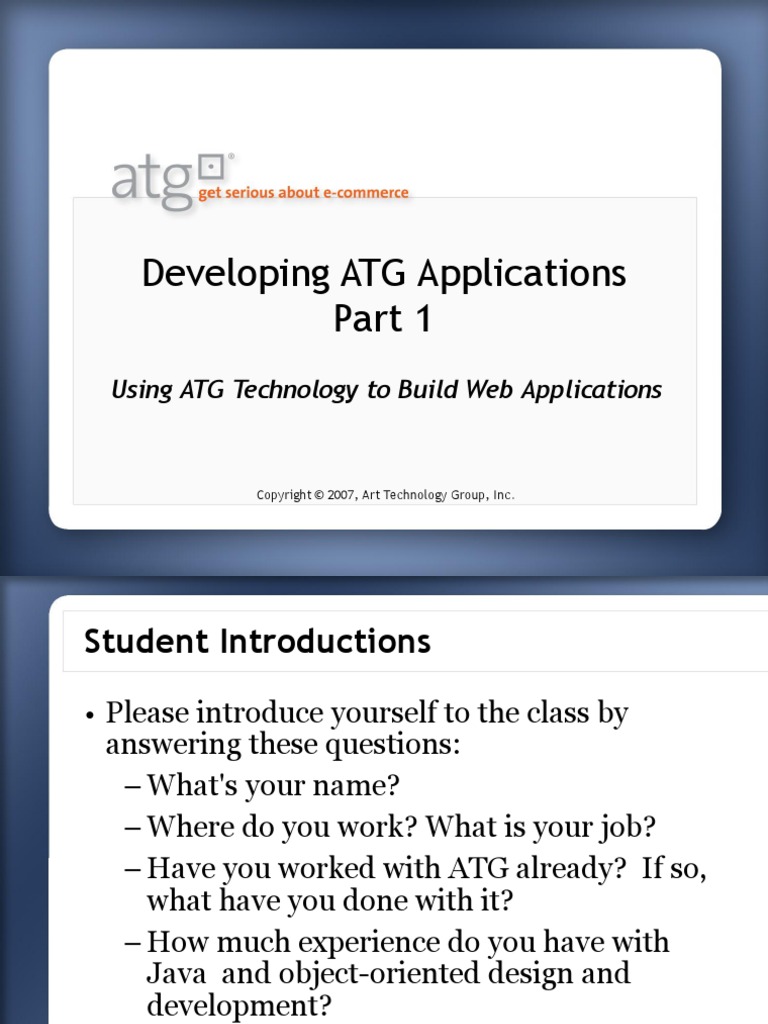 Atg Intro | PDF | Java Server Pages | Java Platform