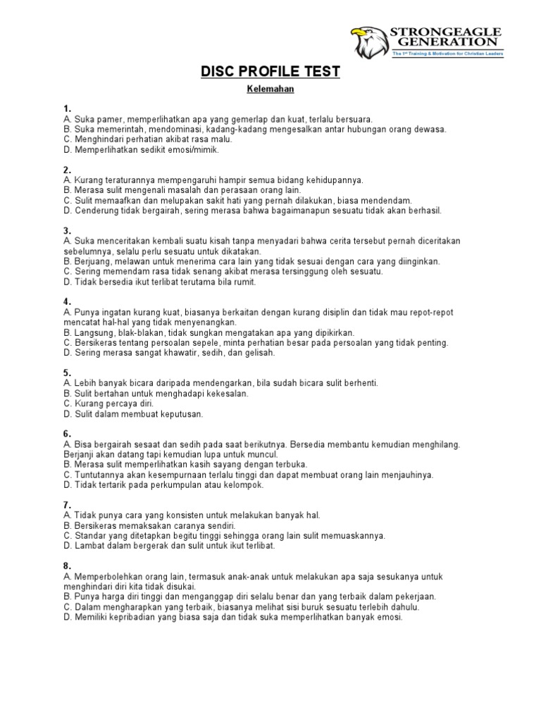 DISC Profile Test | PDF