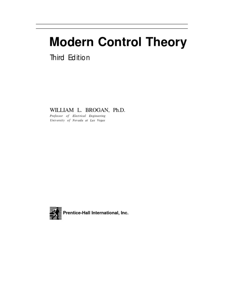 Modern Control Theory (William L Brogan) | PDF | Teaching Mathematics ...