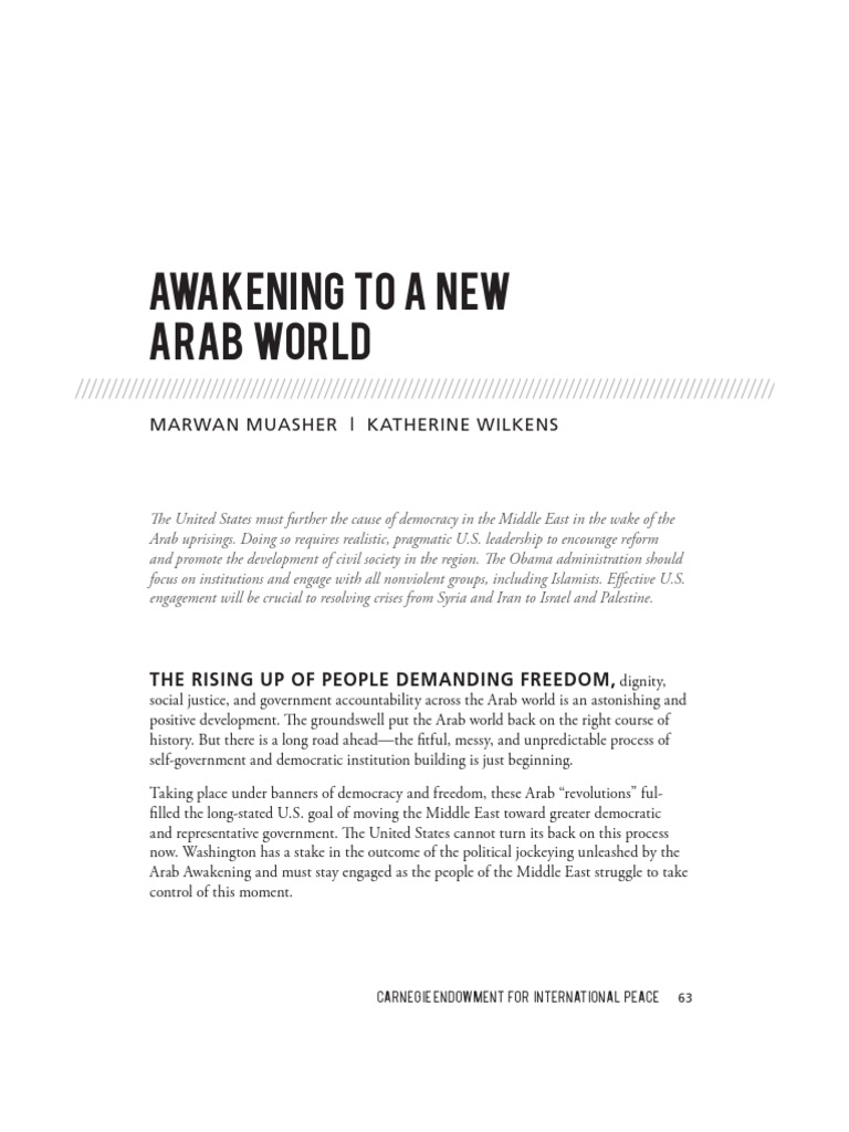 Awakening To A New Arab World | PDF | Syria | Islamism