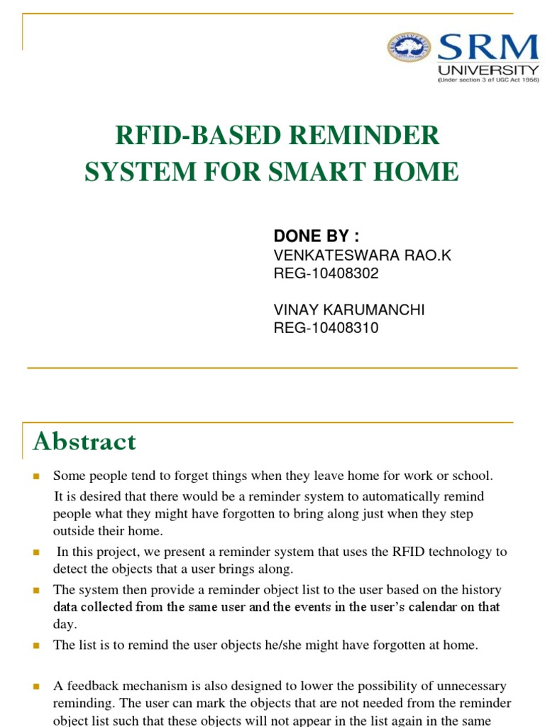 An RFID-Based Reminder System for Smart Homes Using GSM Technology ...