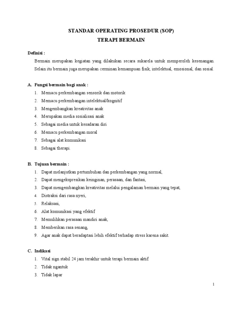 SAP Terapi Bermain | PDF