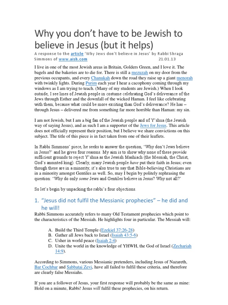 Why You Don't Have To Be Jewish To Believe in Jesus (But It Helps ...
