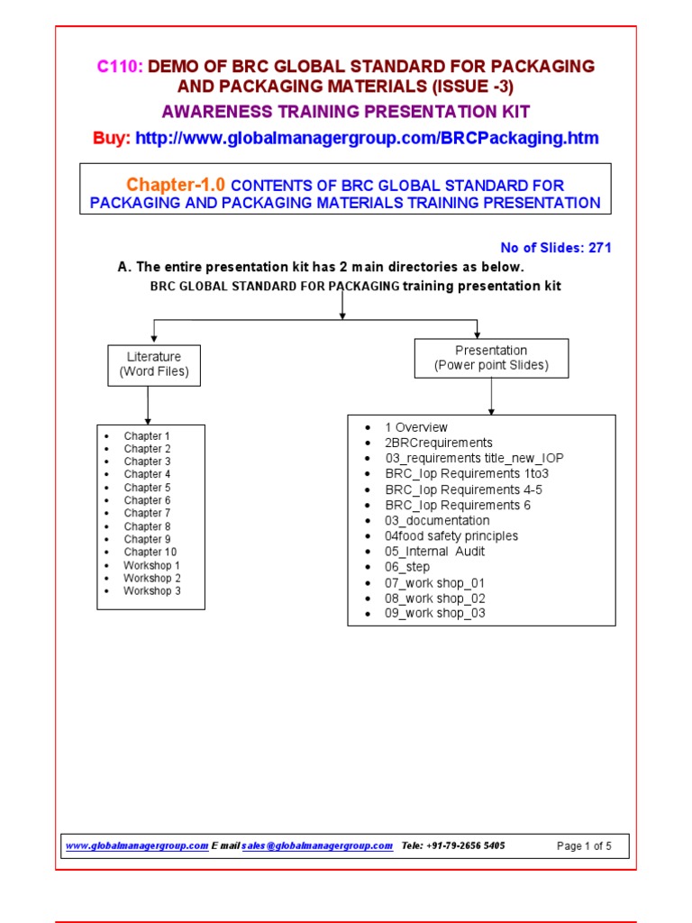 BRC Global Standard For Packaging Material | PDF | Hazard Analysis And ...