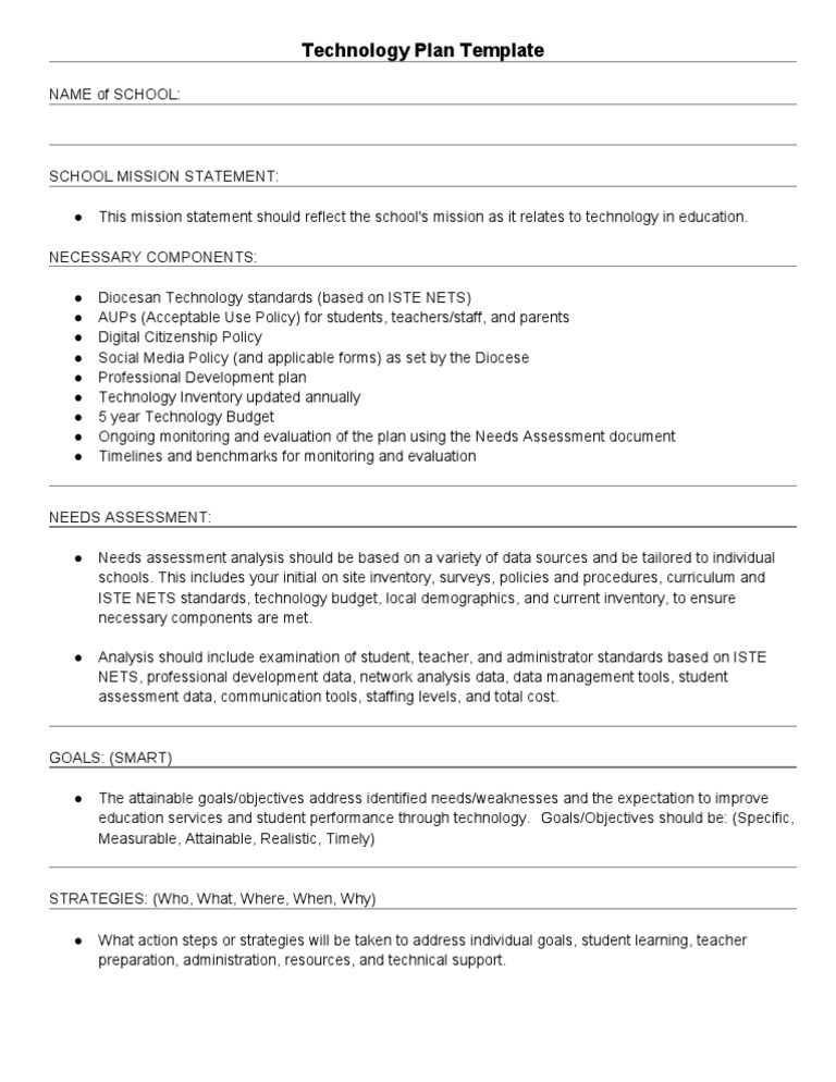 Technology Plan Template | PDF