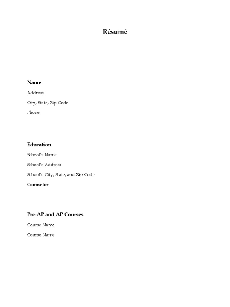 Comprehensive Résumé Template | PDF | Foreign Language Studies
