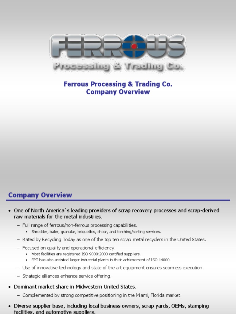 Ferrous Processing & Trading Co. Company Overview | PDF | Scrap ...