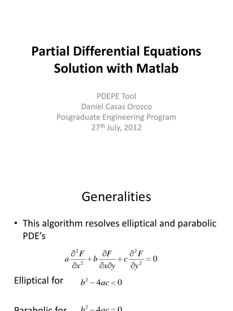 Partial Differential Solution With Matlab | PDF | Boundary Value ...