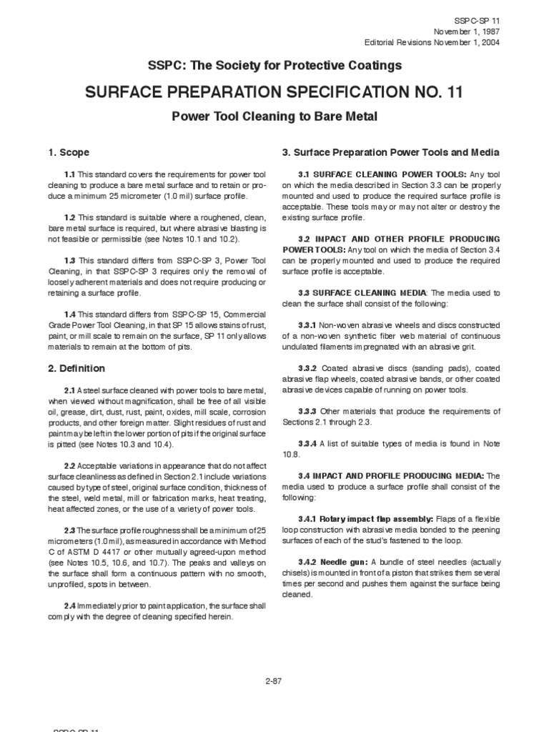 SSPC-SP11 | Abrasive | Corrosion