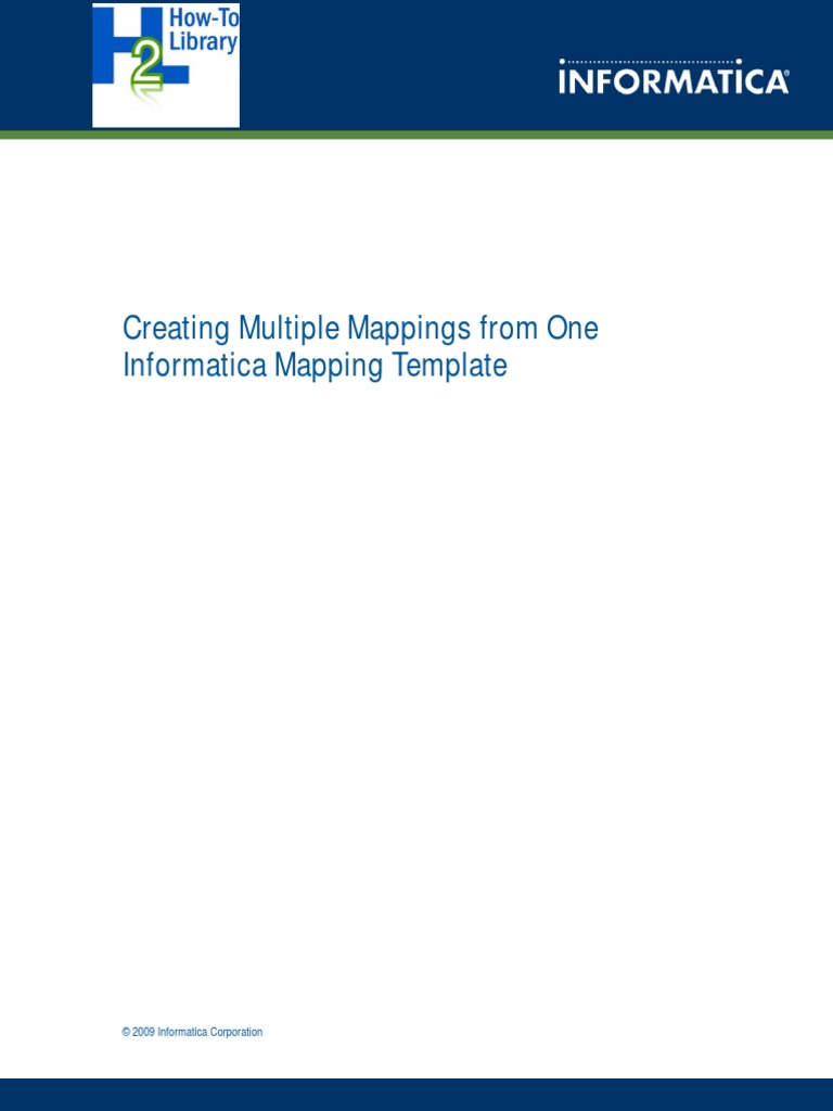 Creating Multiple Mappings From One Informatica Mapping Template | PDF ...