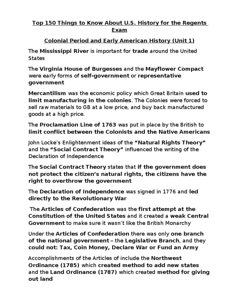 U.S. History Regents Study Guide | PDF | United States Constitution | U ...