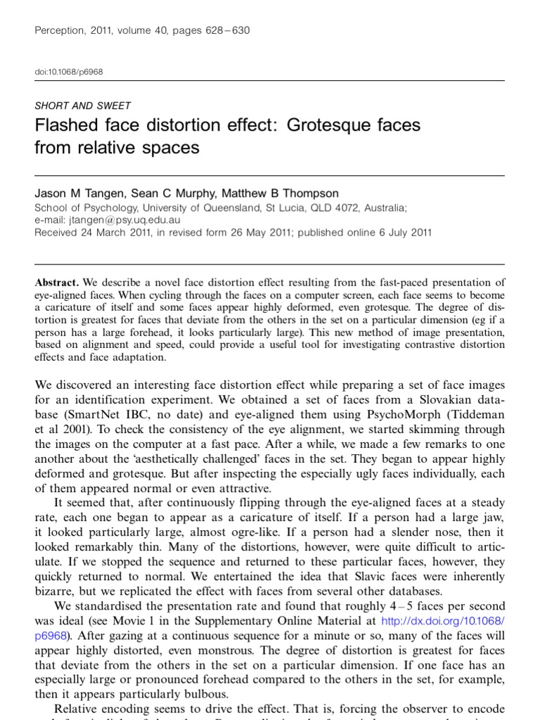 Flashed Face Distortion Effect Explained | PDF | Face | Perception