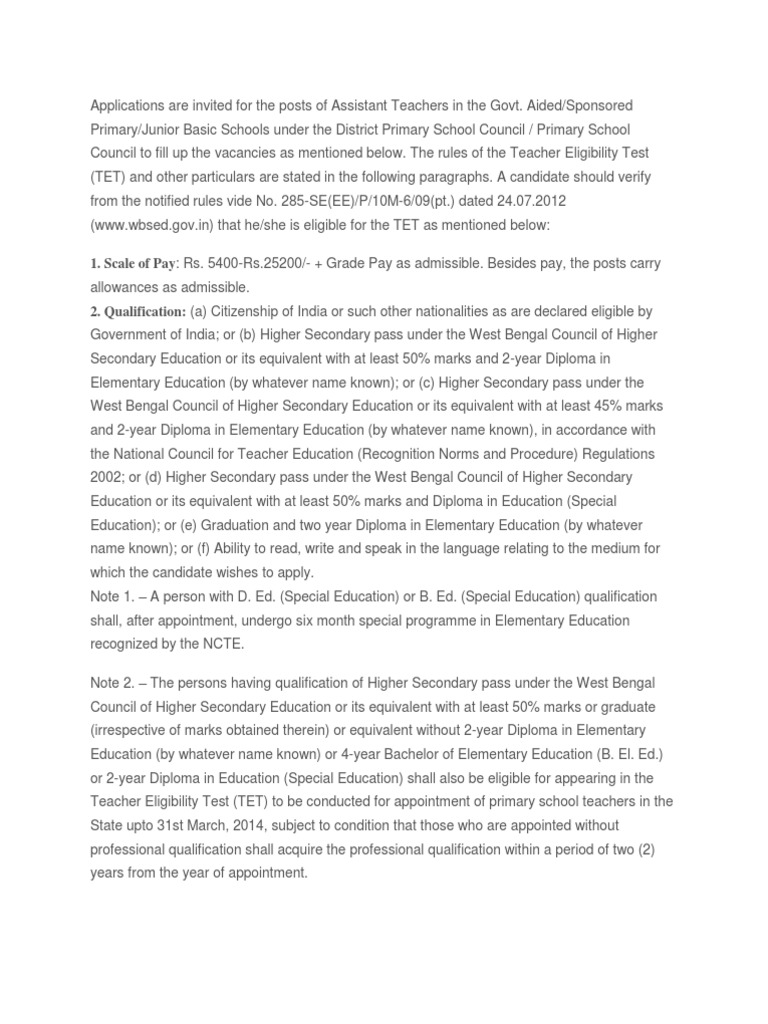 Scale of Pay: Rs. 5400-Rs.25200/-+ Grade Pay As Admissible. Besides Pay ...