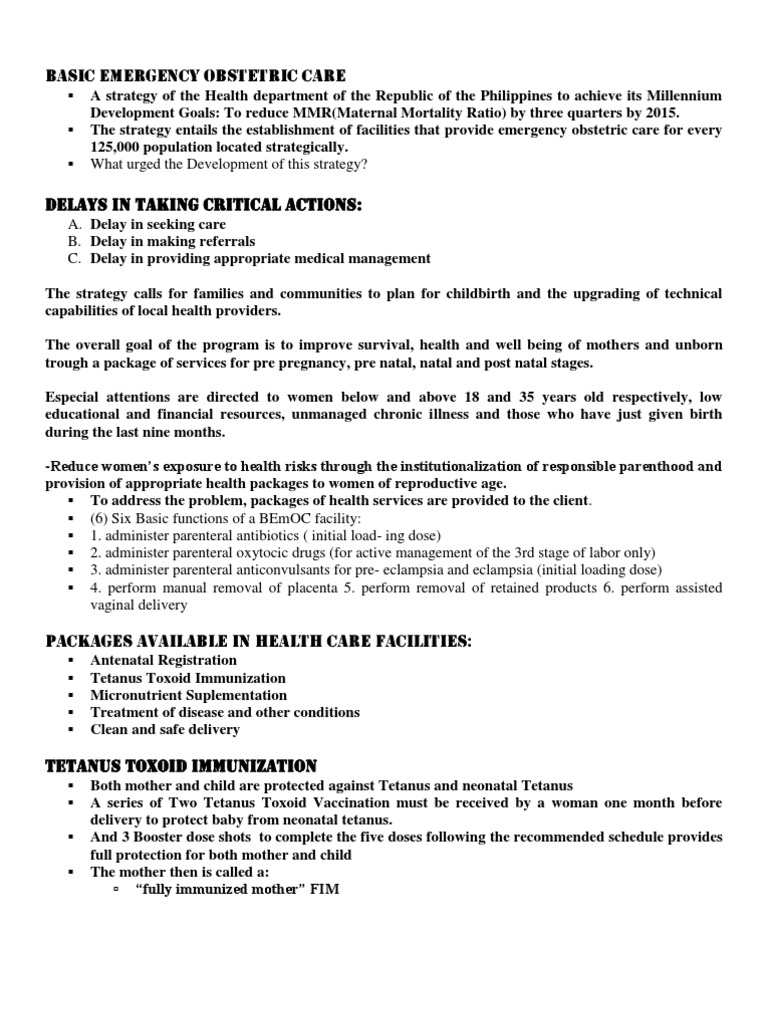 Basic Emergency Obstetric Care | PDF | Childbirth | Pregnancy