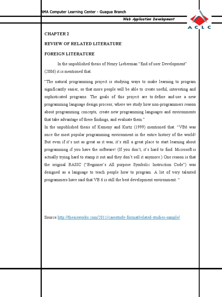 Review of Related Literature Foreign Literature: AMA Computer Learning ...