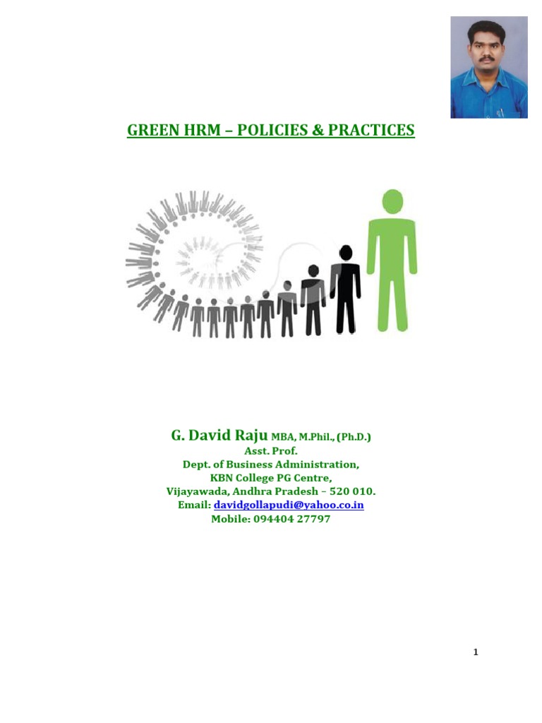 GREEN HRM -POICIES & PRACTICES | Human Resources | Environmental ...