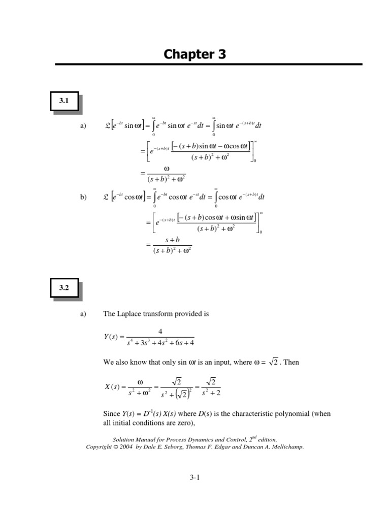 Process Dynamics and Control Solutions | PDF