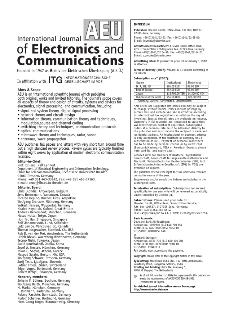 (First Author) 2008 AEU International Journal of Electronics and ...