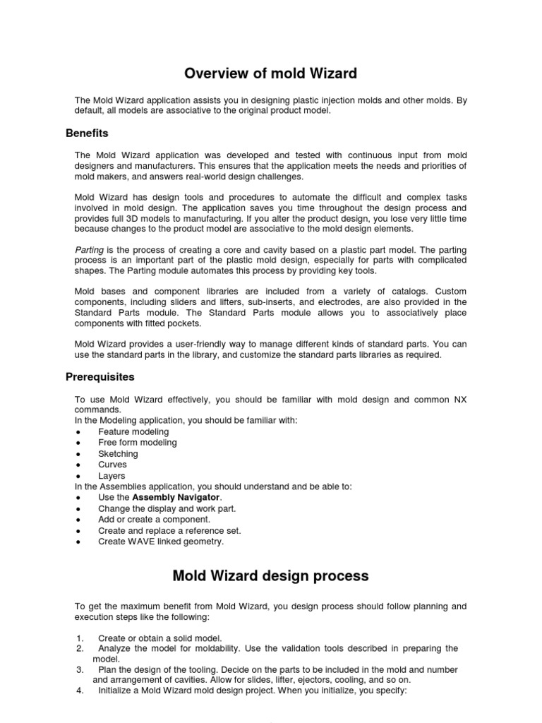UG NX5 Mould Wizard Notes | PDF | Casting (Metalworking) | Dialog Box
