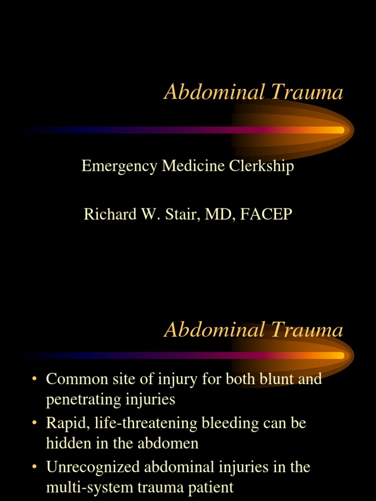 Abd Trauma | PDF | Bleeding | Traumatology