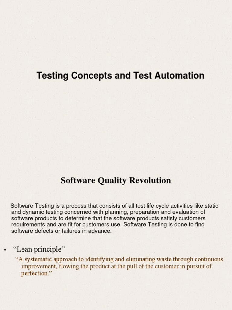 Testing Concepts and Test Automation | PDF | Software Testing | Systems ...