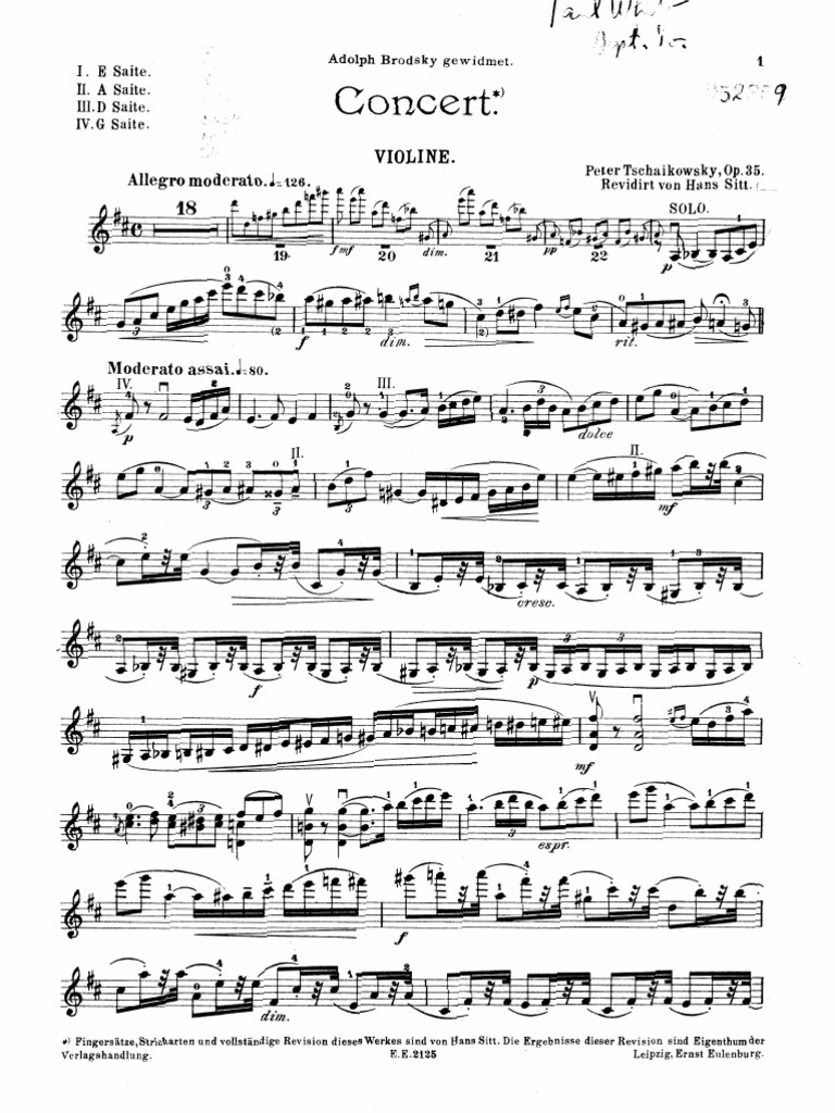 Tchaikovsky Violin Concerto | PDF