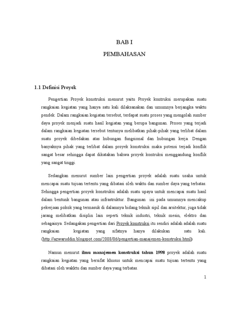 Paper Manajemen Proyek Konstruksi | PDF