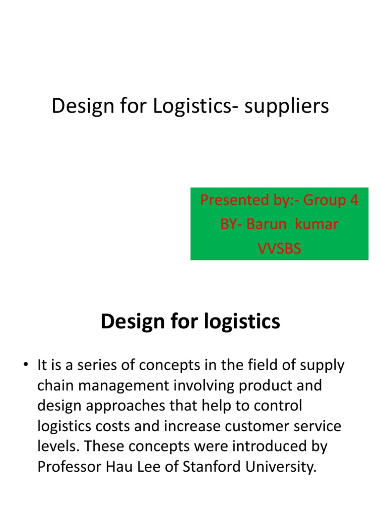 Logistics Design for Suppliers | PDF | Logistics | Inventory