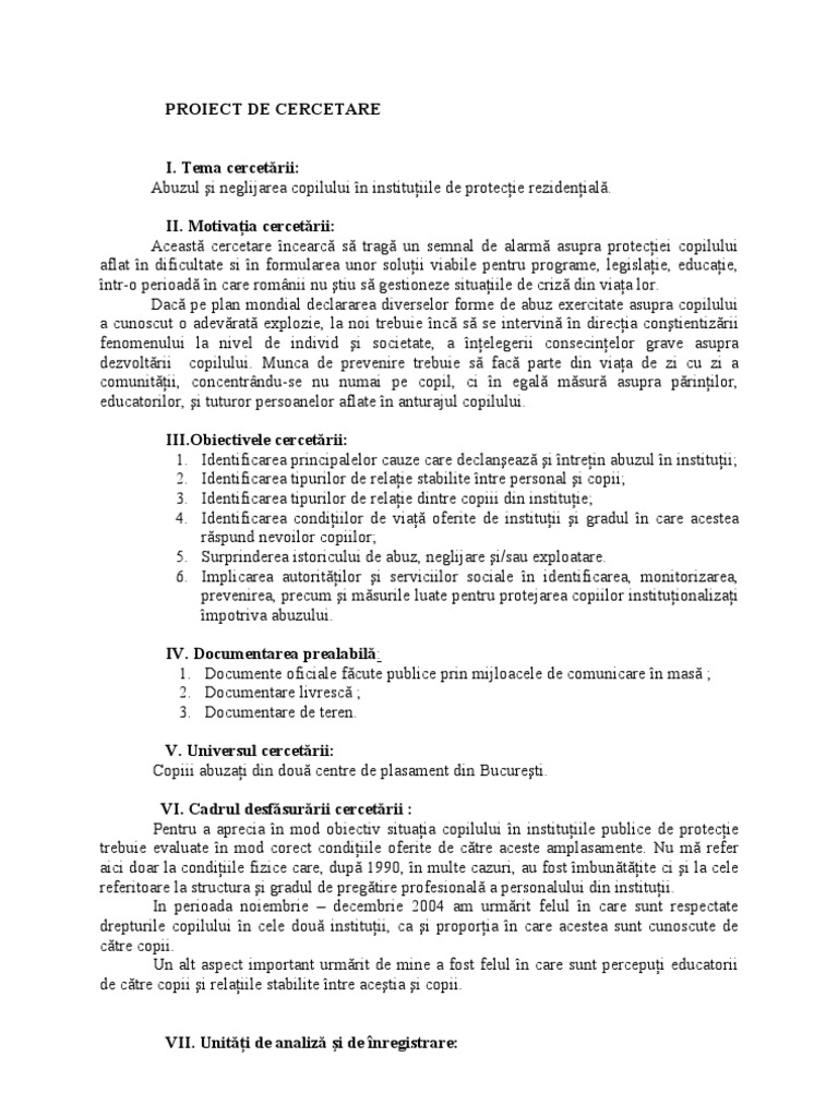 Proiect de Cercetare 2