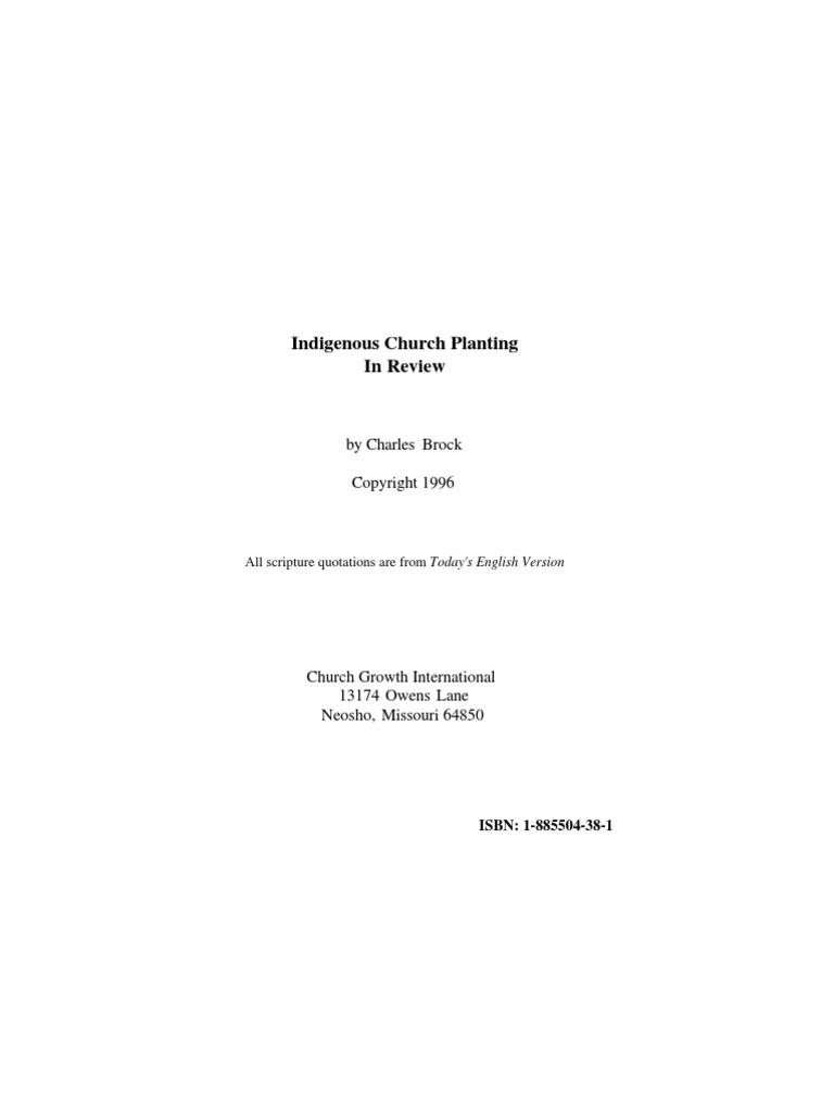 Indigenous Church Planting Review | PDF | Christian Church | Church ...