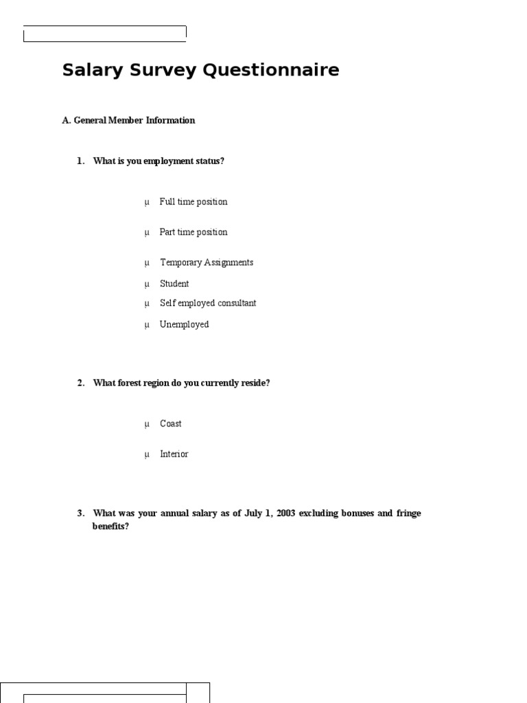 Questionnaire | PDF | Employee Benefits | Life Insurance