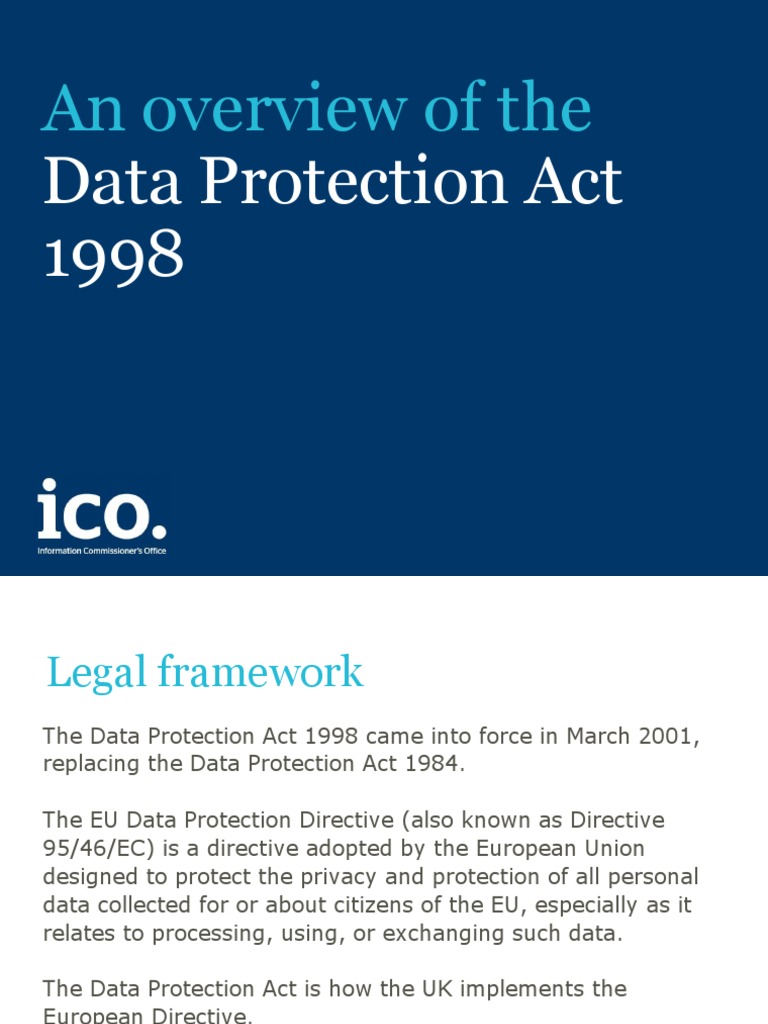 Overview of the Data Protection Act 1998 | PDF | Information Privacy ...