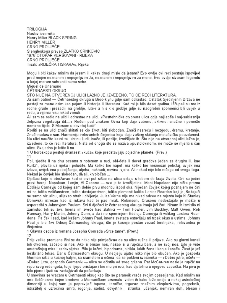 Henry Miller-Crno Prolece | PDF