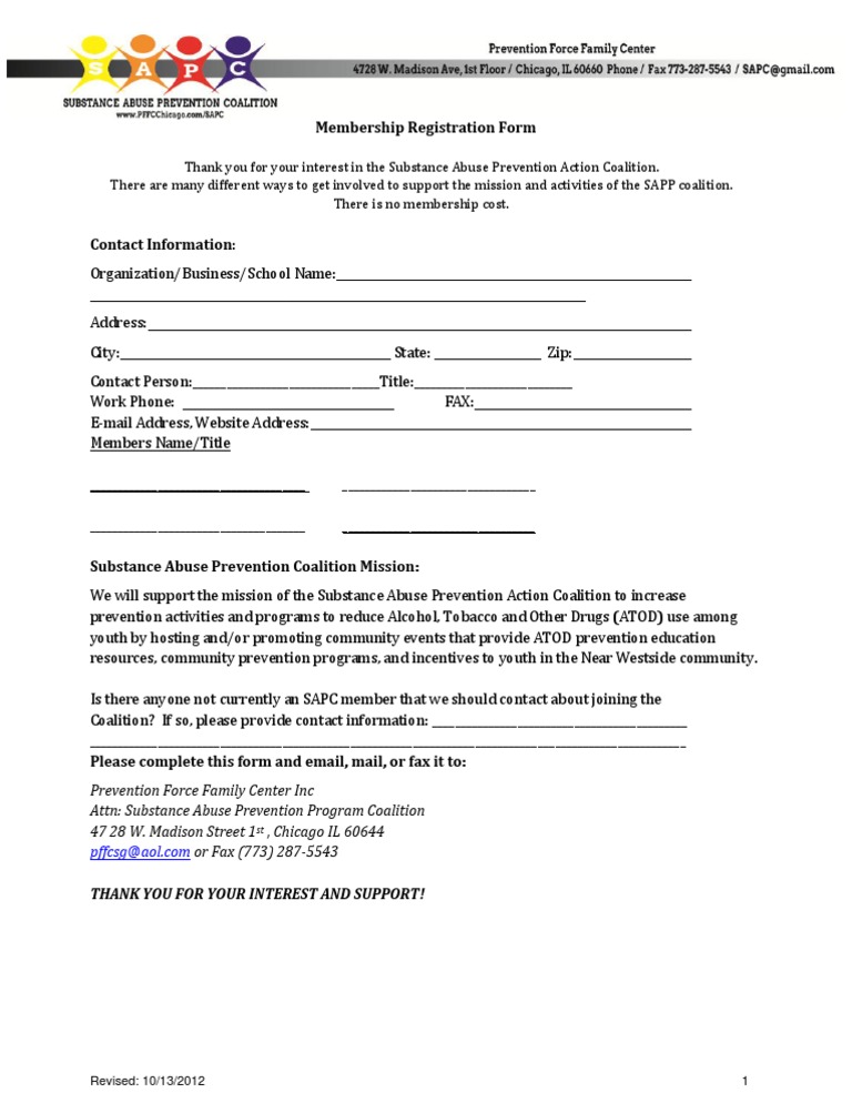 SAPC Registration Form | PDF