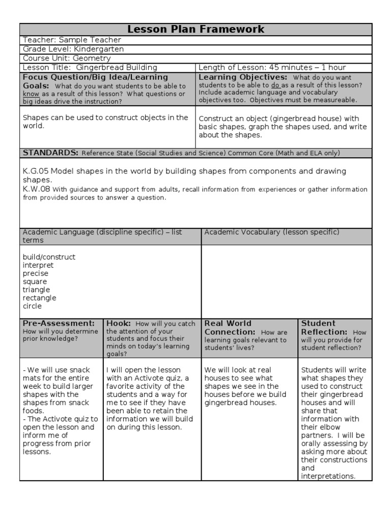 TEAM Sample Lesson Plan | PDF | Educational Assessment | Teachers