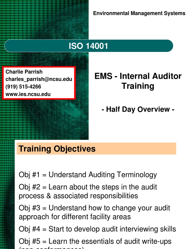 ISO 14001 Internal Auditor Training Guide | PDF | Audit | Accounting ...