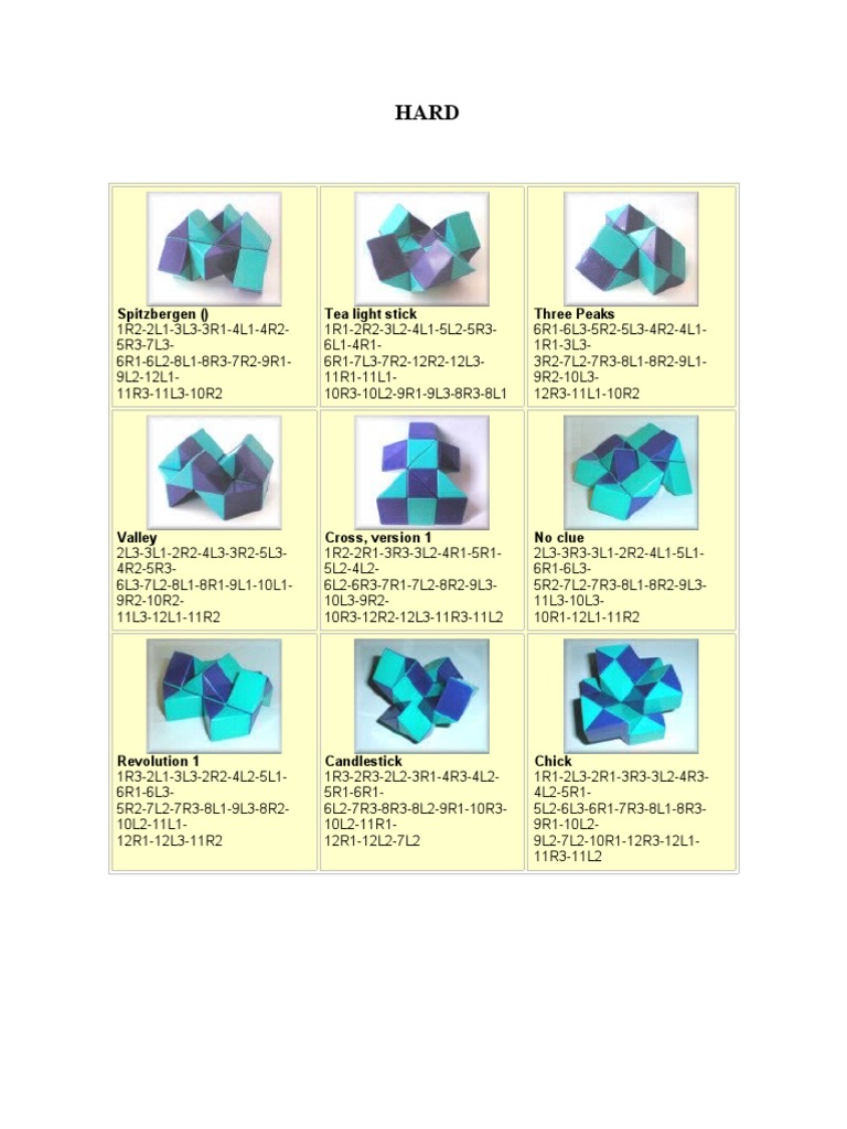 Rubik Snake-Hard | PDF | Teaching Methods & Materials