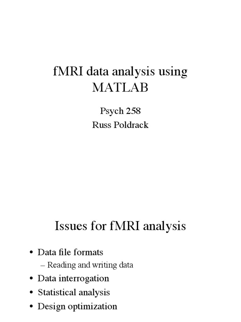 Fmri Data Analysis Matlab | PDF | Functional Magnetic Resonance Imaging | Matlab