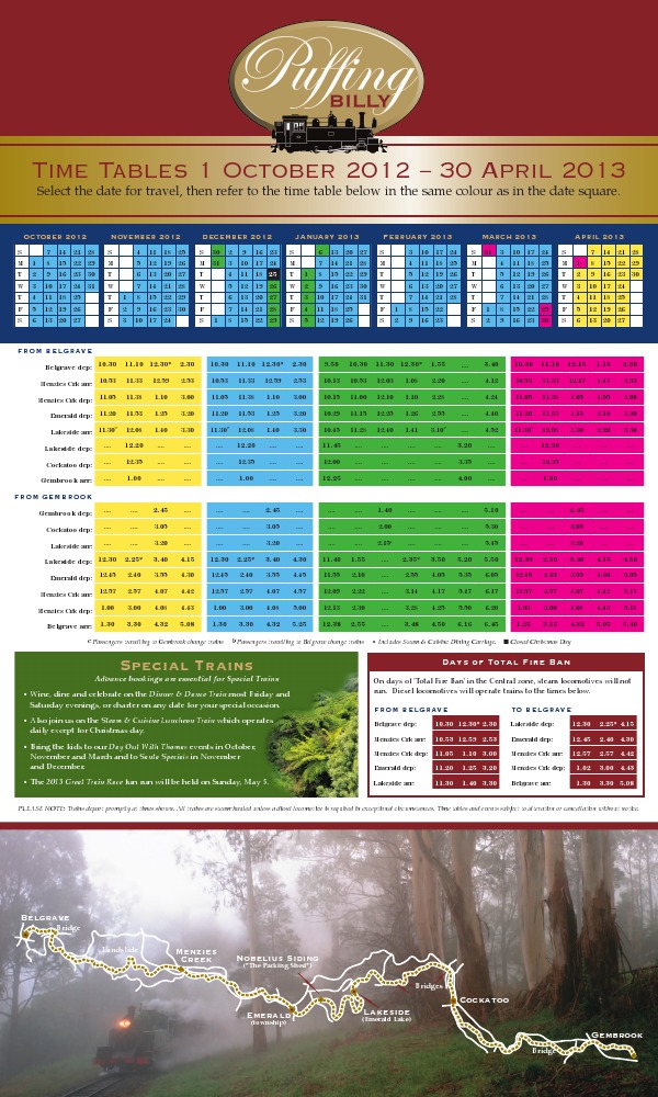 Timetable Poster Oct-Apr13 | PDF | Sustainable Transport | Rolling Stock
