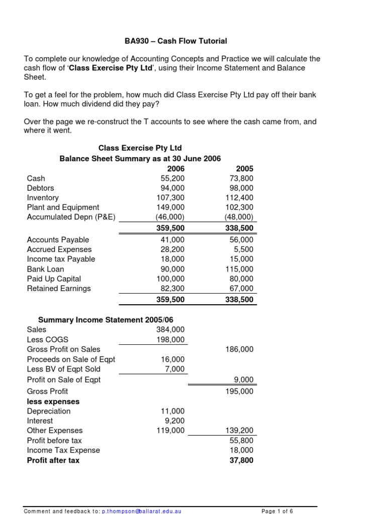 Cash Flow Tutorial | PDF | Cash Flow Statement | Depreciation