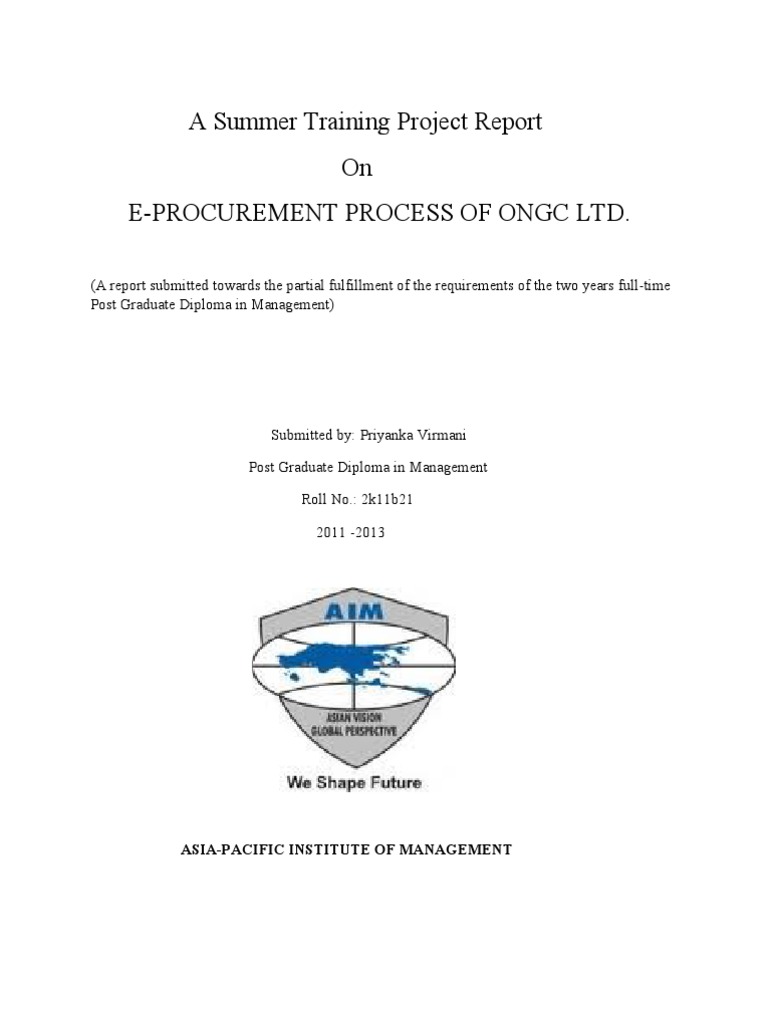 E Procurement Process at Ongc LTD | PDF | Procurement | Petroleum